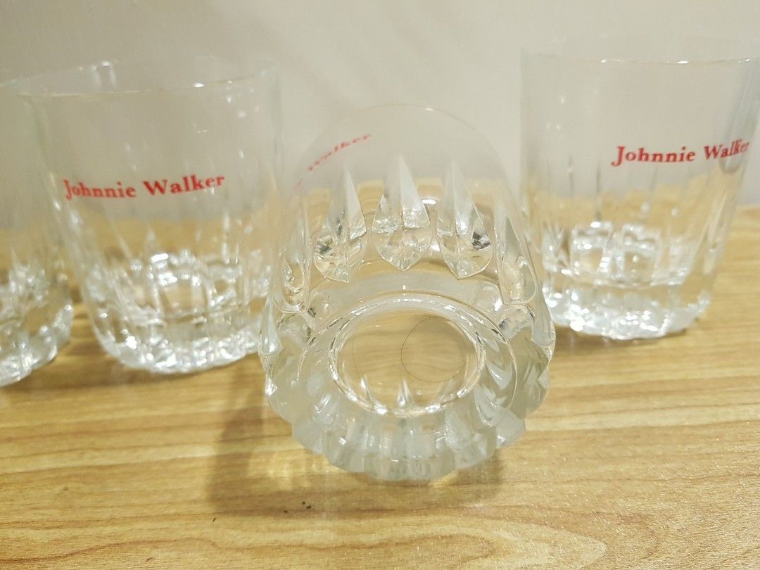 Vintage Johnnie Walker Alcohol Whiskey Glass, Furniture & Home Living ...