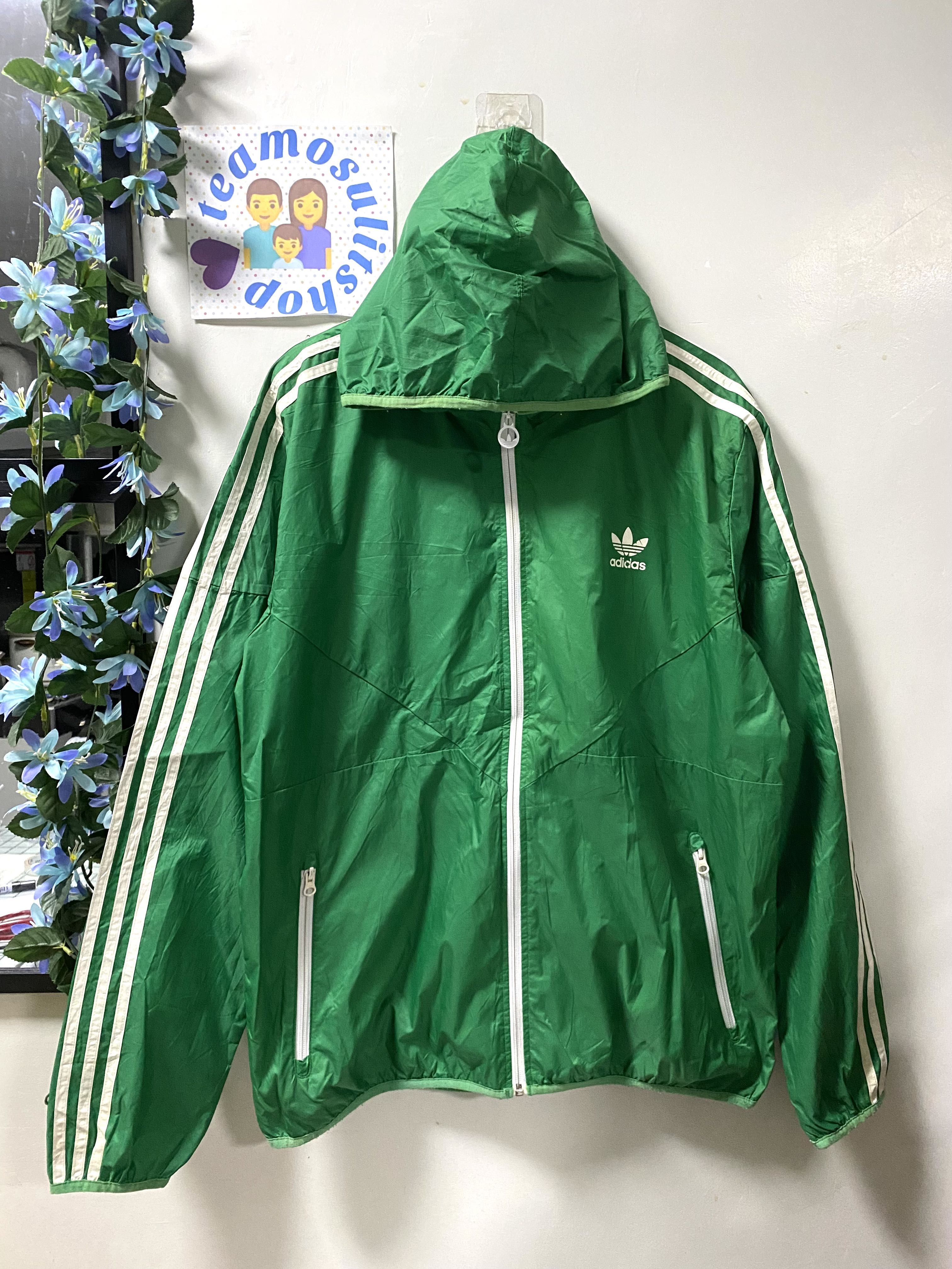 Wb106 ADIDAS TRACK JACKET GREEN, Men's Fashion, Coats, Jackets and ...