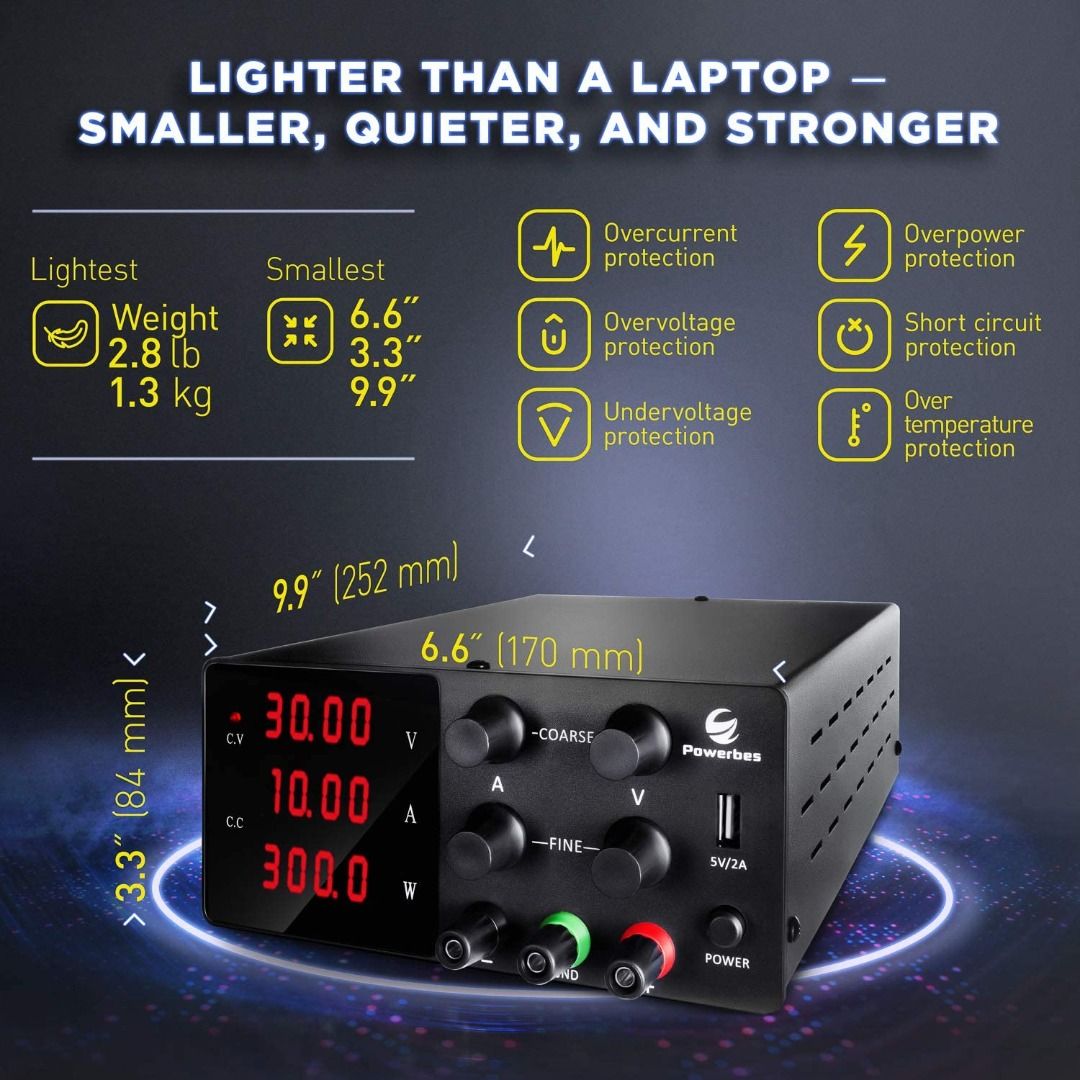 1330) POWERBES DC Power Supply Variable - Adjustable Switching ...