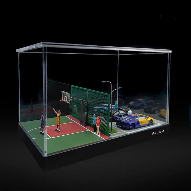 1/64 Basketball court and parking lot diorama with LED & acrylic for ...