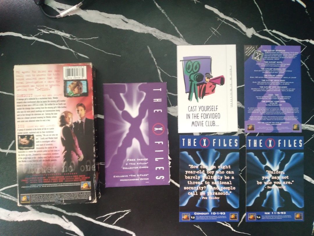 1996 The X Files VHS w/ 2 collectible cards, Hobbies & Toys ...