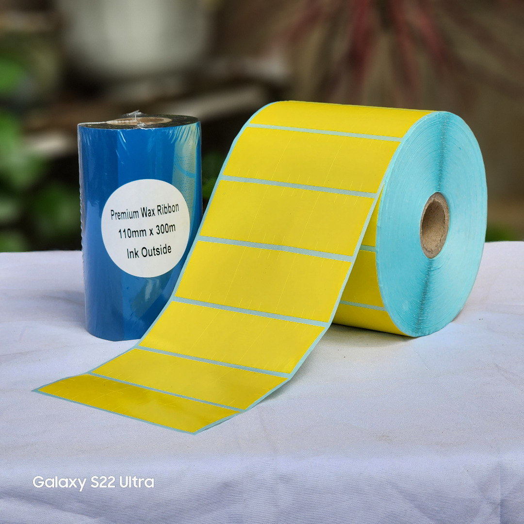 32mm x 32mm Solid Yellow Satin Barcode Labels, Computers & Tech, Office ...