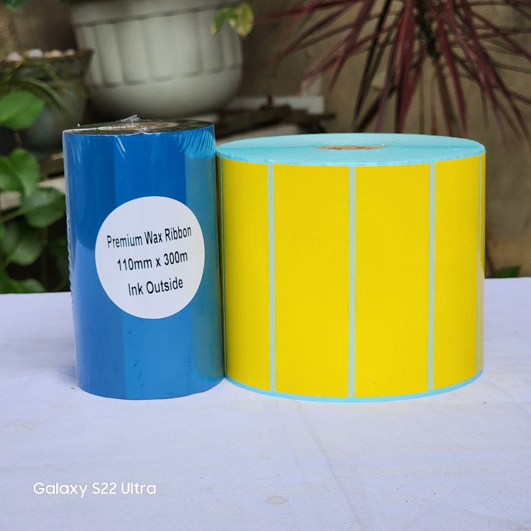 32mm x 32mm Solid Yellow Satin Barcode Labels, Computers & Tech, Office ...