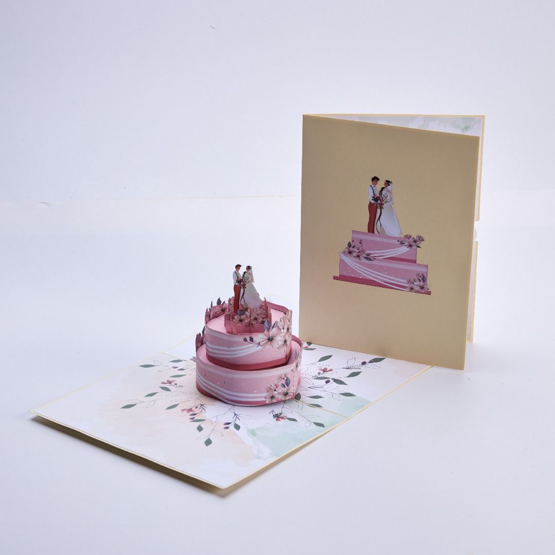 3D Pop-up wedding card立體結婚賀咭, 興趣及遊戲, 手作＆自家設計, 文具及工藝 - 畫作及印刷品 - Carousell