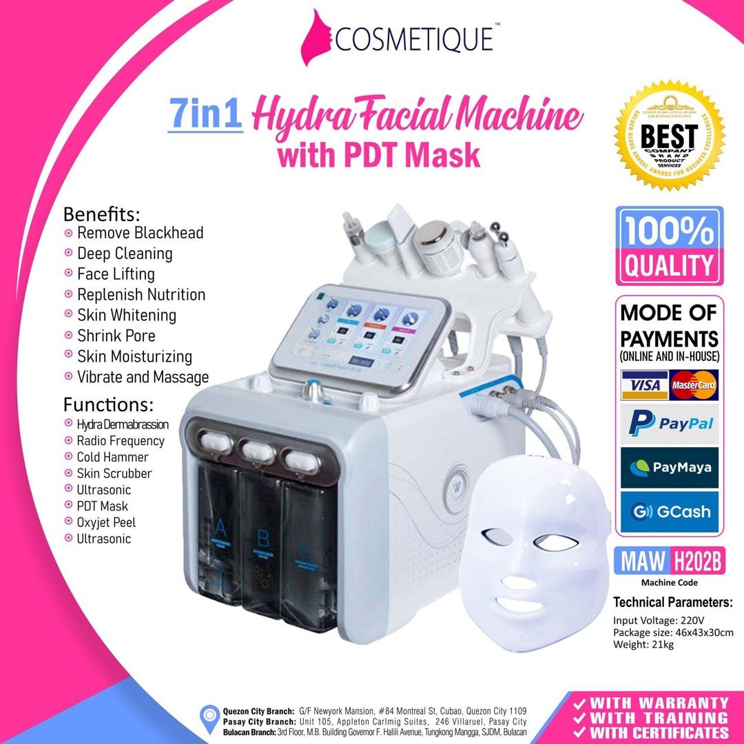 7 in 1 Hydra Facial Machine With Cold Hammer Rf Hydra Dermabrasion Woth ...