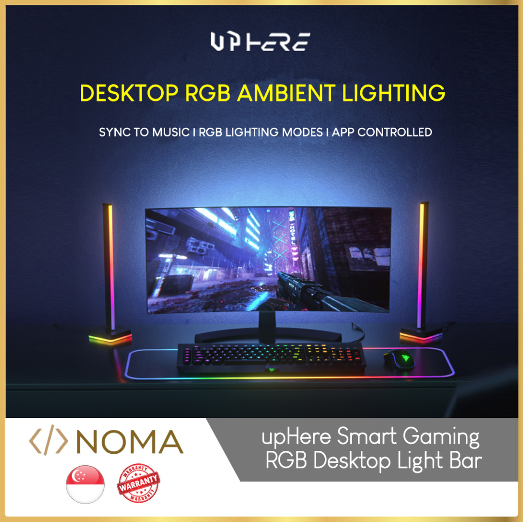 【SG】 upHere Smart LED Light Bar | Multiple Lighting Modes | Full RGB Spectrum | Music Reactive ...