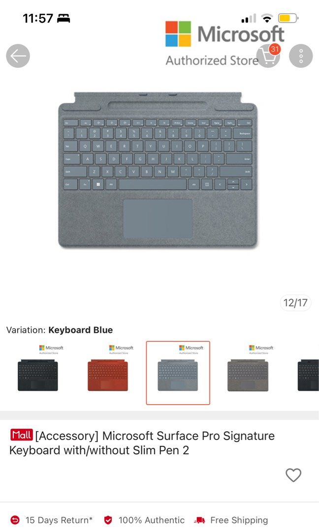 [Accessory] Microsoft Surface Pro Signature Keyboard without slim pen 2 ...
