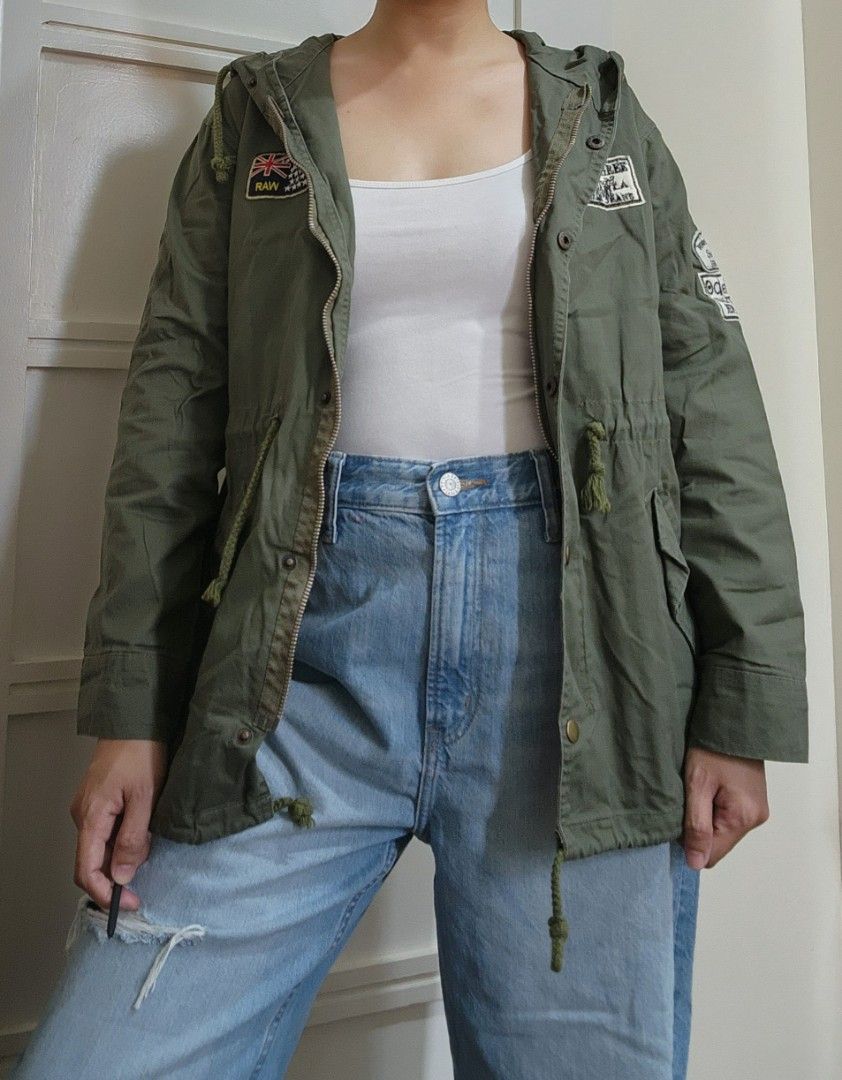 Army green jacket, Women's Fashion, Coats, Jackets and Outerwear on ...