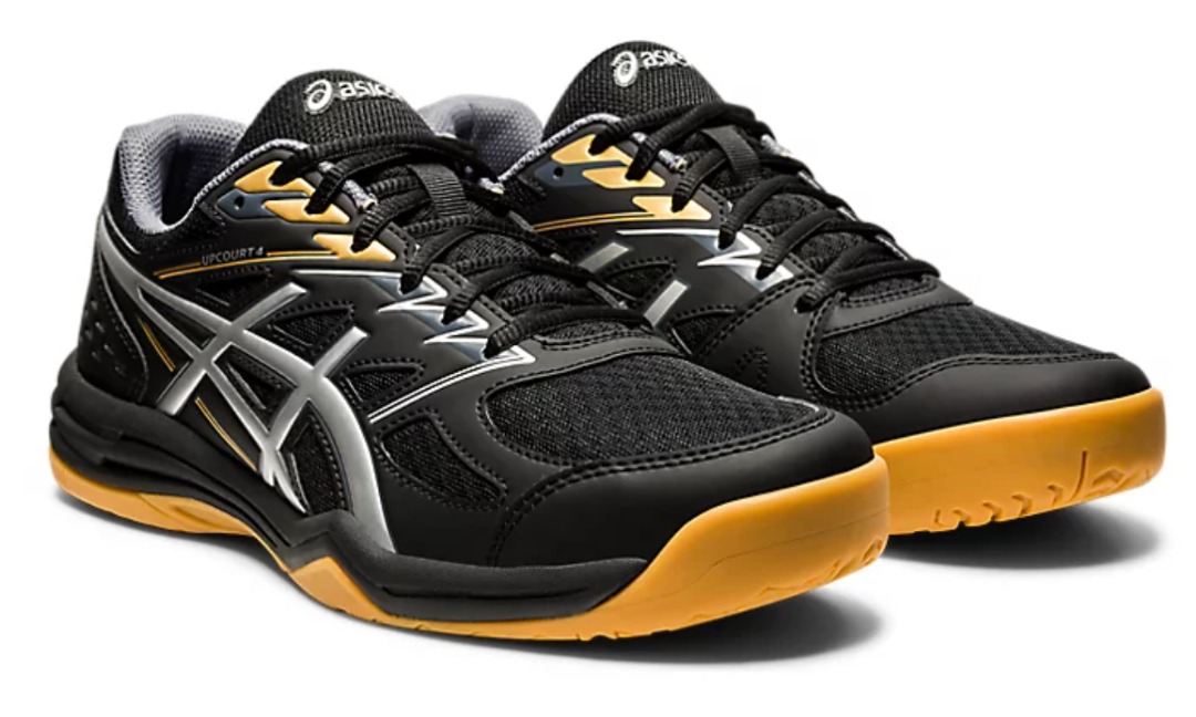 Asics Upcourt 4 Walking Volleyball Court Indoor Workout Gym Shoes Sneakers Rubber Black Men's ...
