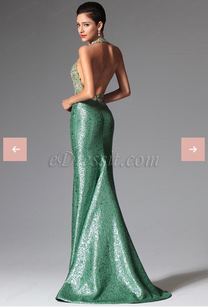 Beautiful Shimmer sequin green gown, Women's Fashion, Dresses & Sets ...