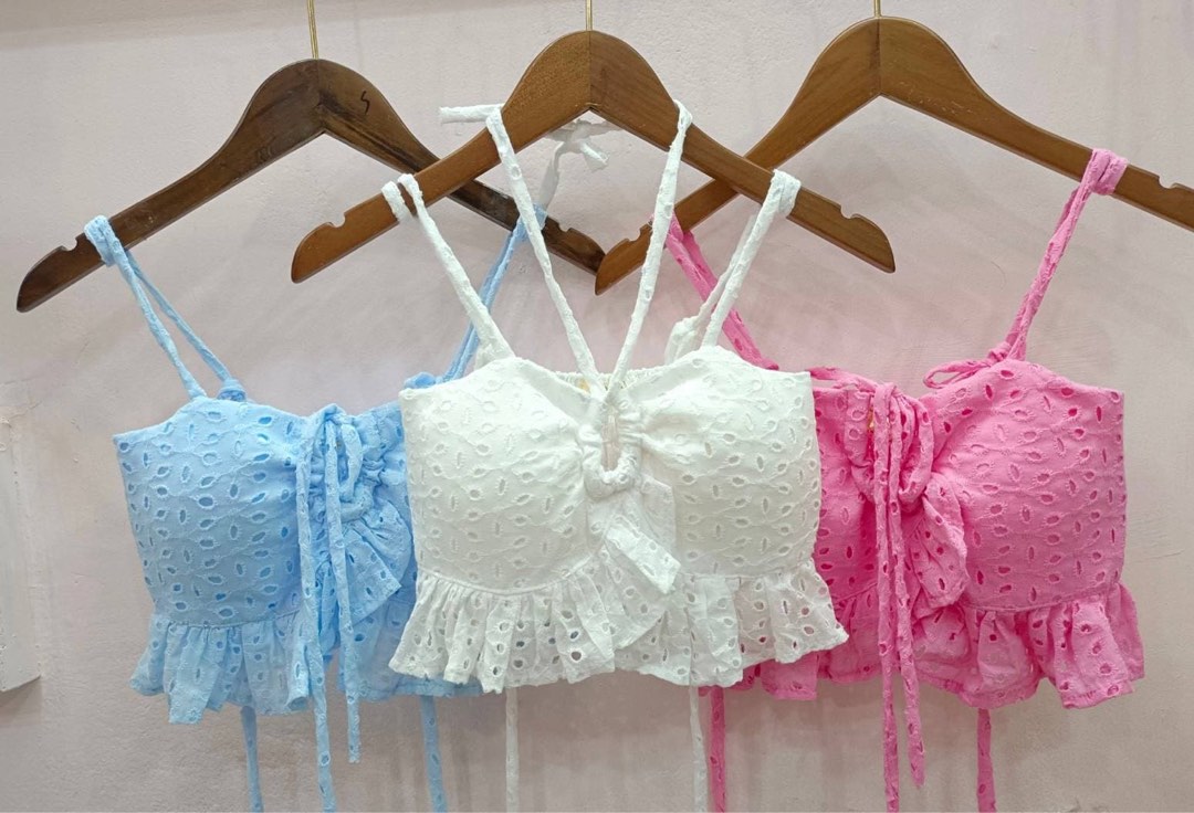 BKK Eyelet Crop Top / Summer Bralette on Carousell