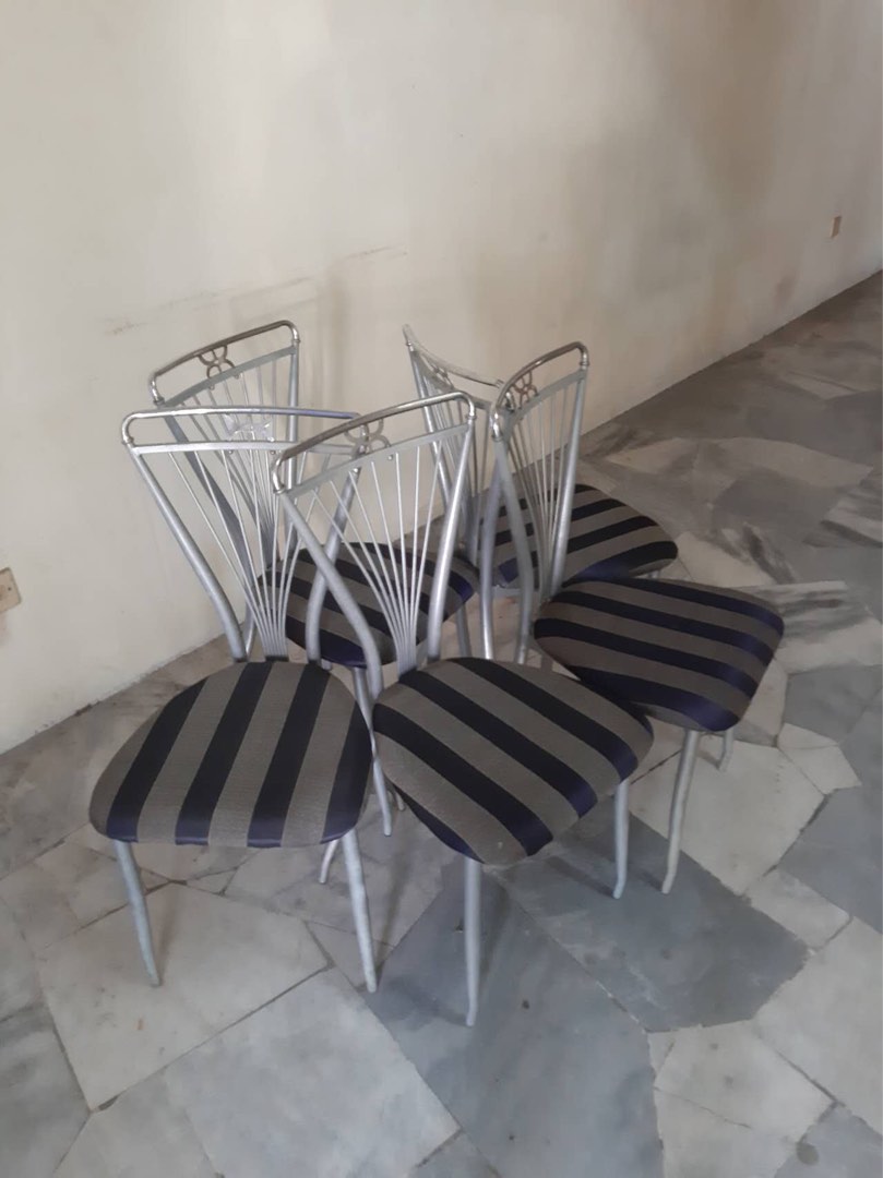 Bouquet silver besi metal chair dining chair party, Furniture & Home ...