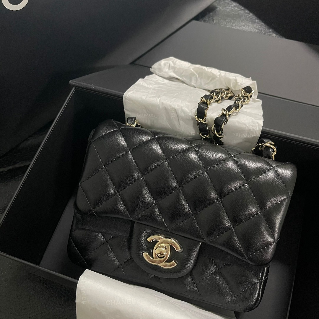 Chanel 23C Mini Square, Luxury, Bags & Wallets on Carousell
