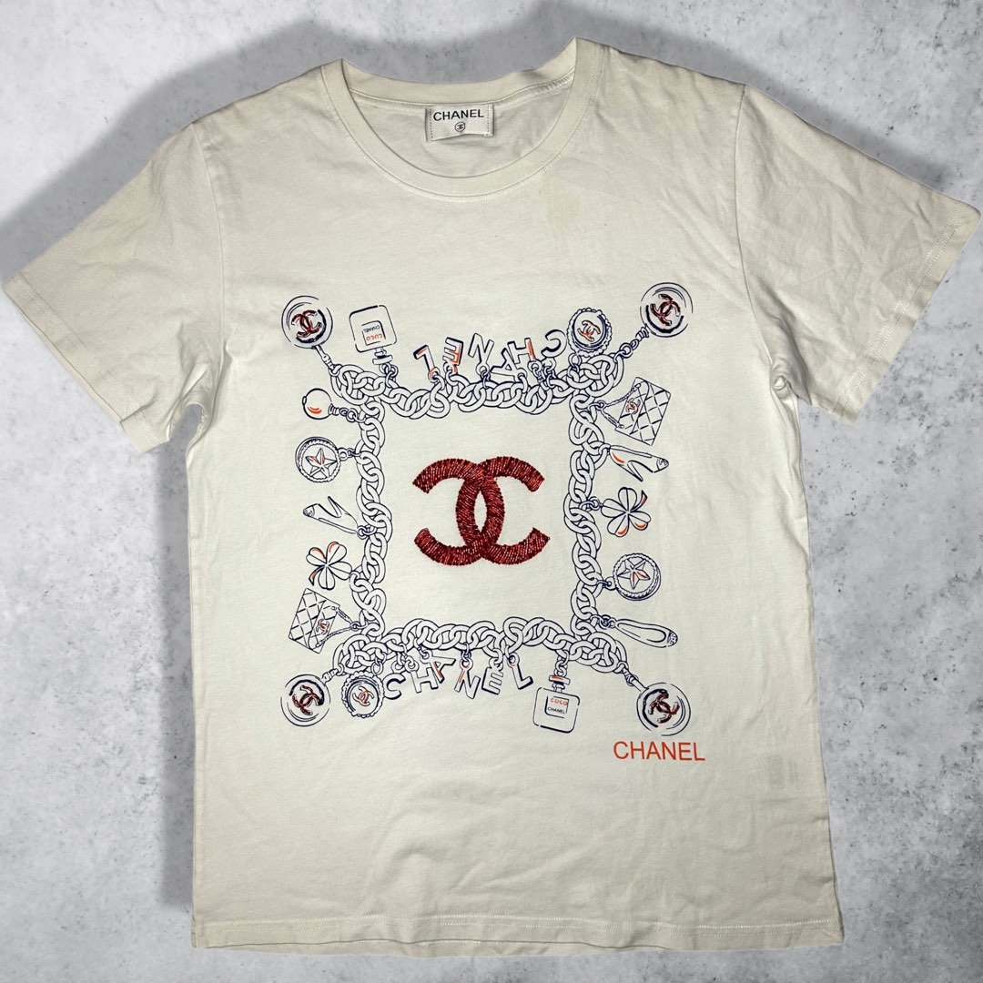 Chanel Tshirt, Luxury, Apparel on Carousell