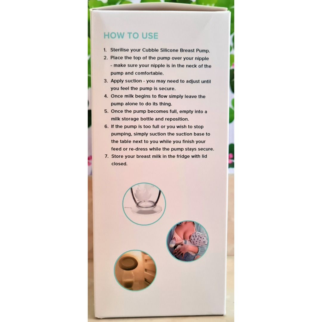 Cubble Silicone Breast Pump with Suction Base & Lid Set, Babies & Kids ...