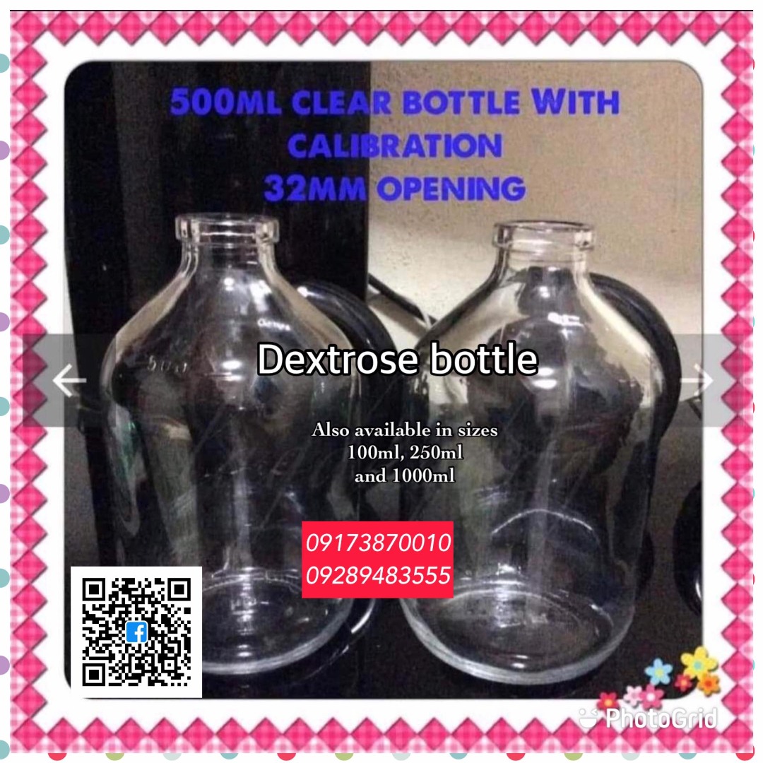 Dextrose Bottle with Calibration, Health & Nutrition, Medical Supplies ...
