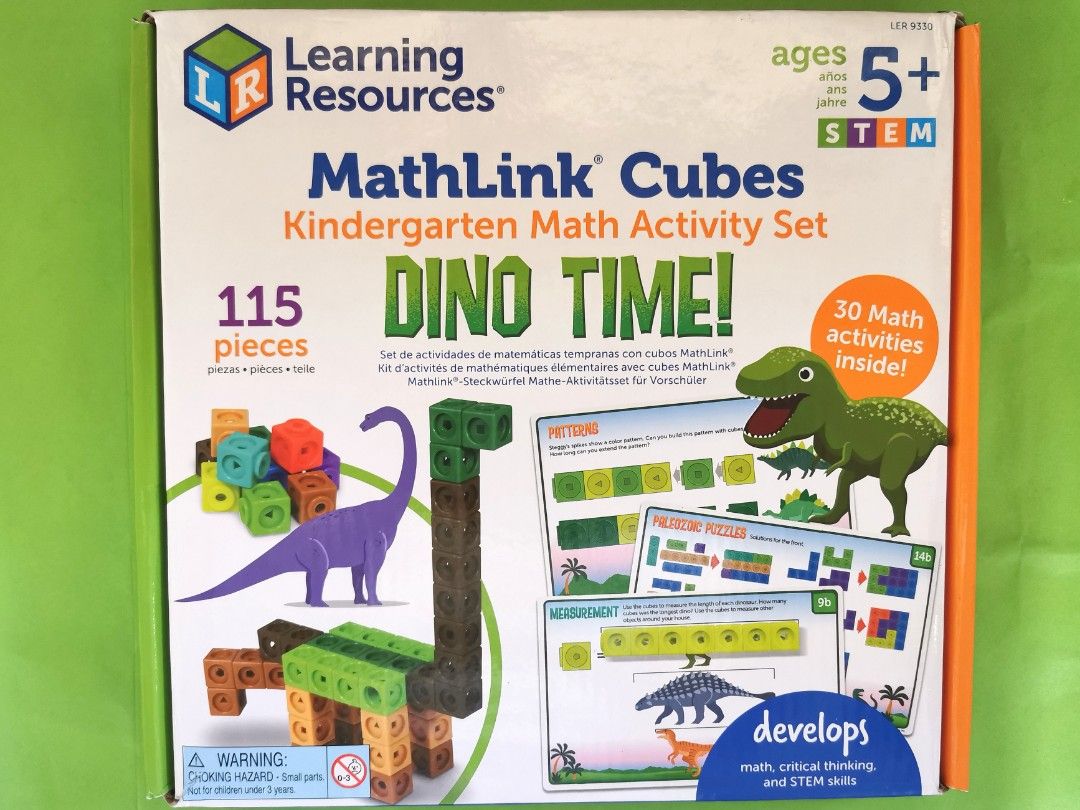 Dino Time Mathlink Cubes Learning Resources Kindergarten Math Activity ...