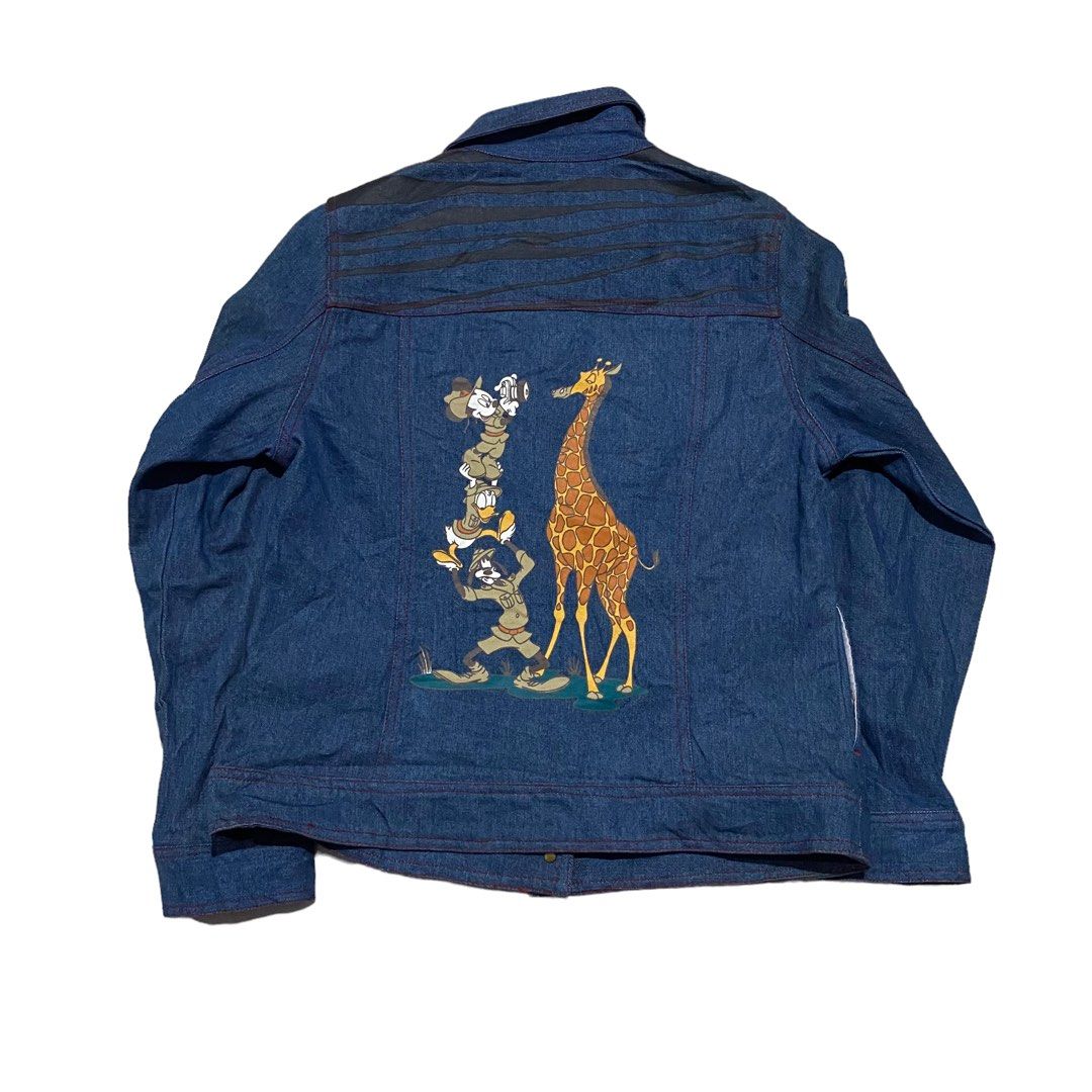 Disney mickey goofy donald duck giraffe denim jacket, Fesyen Wanita ...