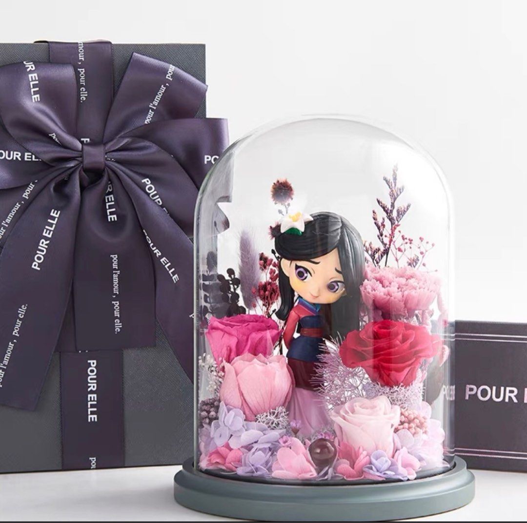 Disney Princess Hua Mulan Preserved Flowers Dome Mulan Preserved Flower ...