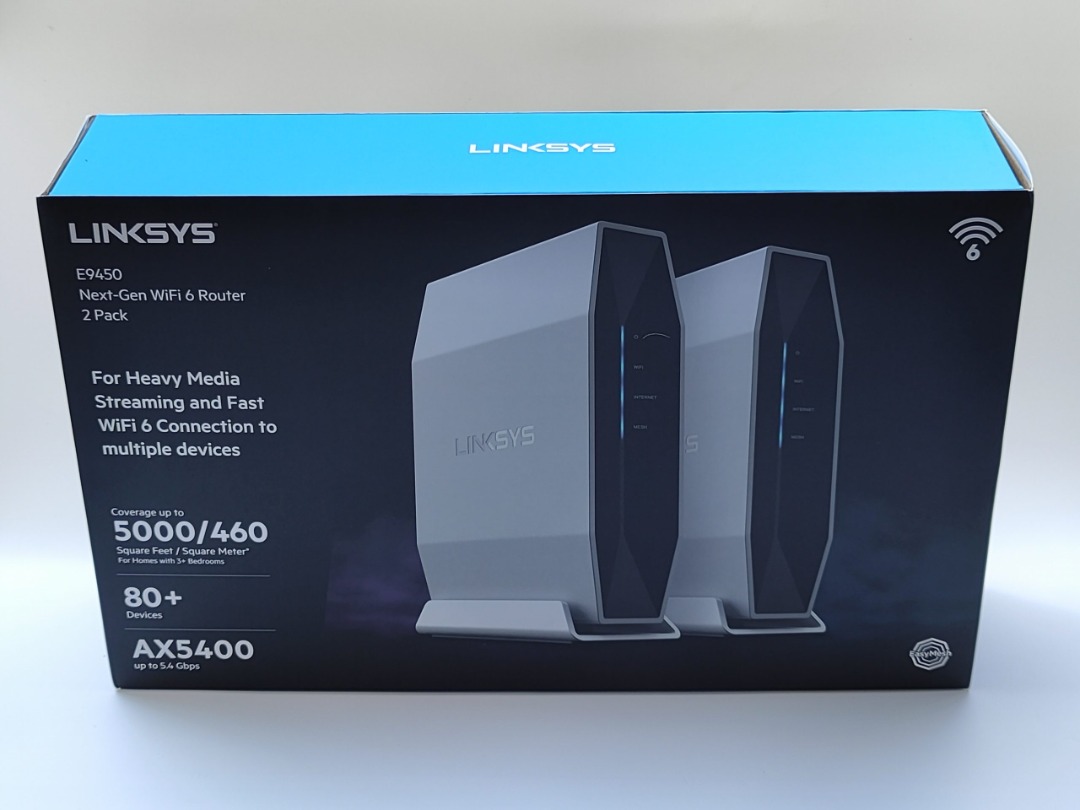 Empty Box Linksys E9450 Next-Gen WiFi 6 Router AX5400 (2 Pack ...