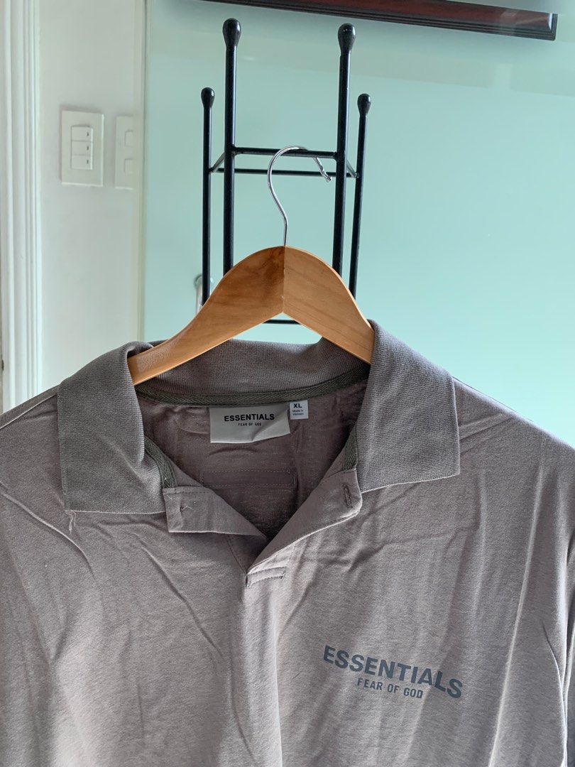 Essentials Fear of God Reflective Polo Shirt, Men's Fashion, Tops ...