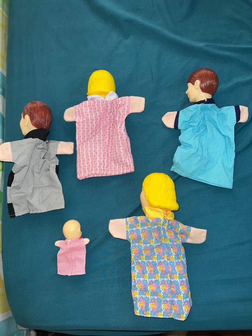 Family of 5 vinyl plush fisher price puppets - Vintage Family Puppets ...