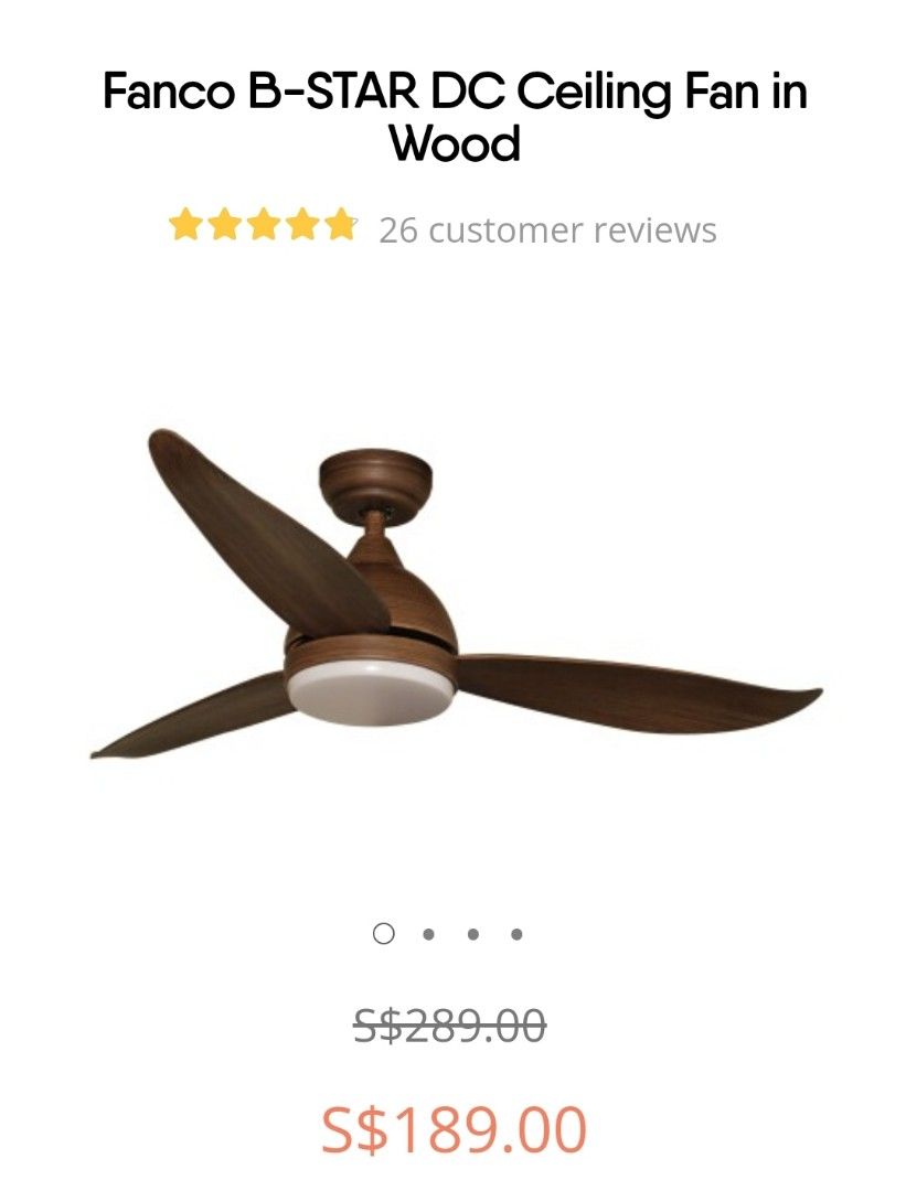 Fanco B-STAR DC Ceiling Fan in Wood (52 inch), Furniture & Home Living ...