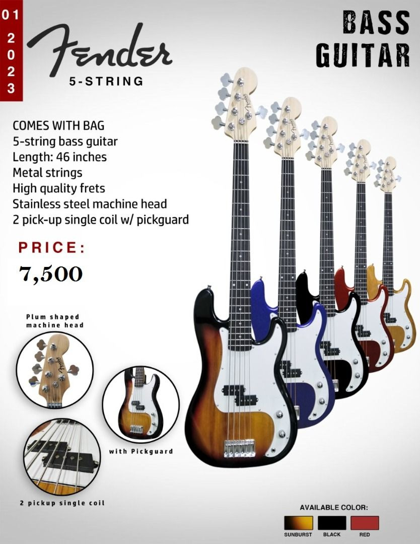 Fender 5 Strings Bass Guitar Hobbies And Toys Music And Media Musical