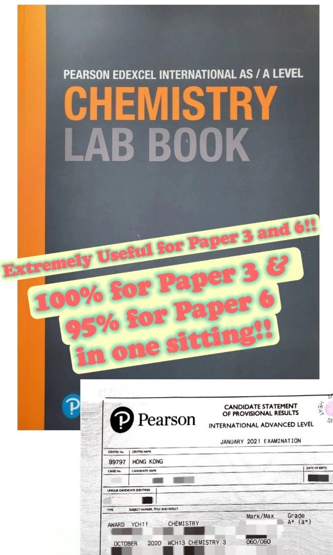 GCE - International A Levels (IAL) CHEMISTRY LAB BOOK (for Paper 3 & 6 ...