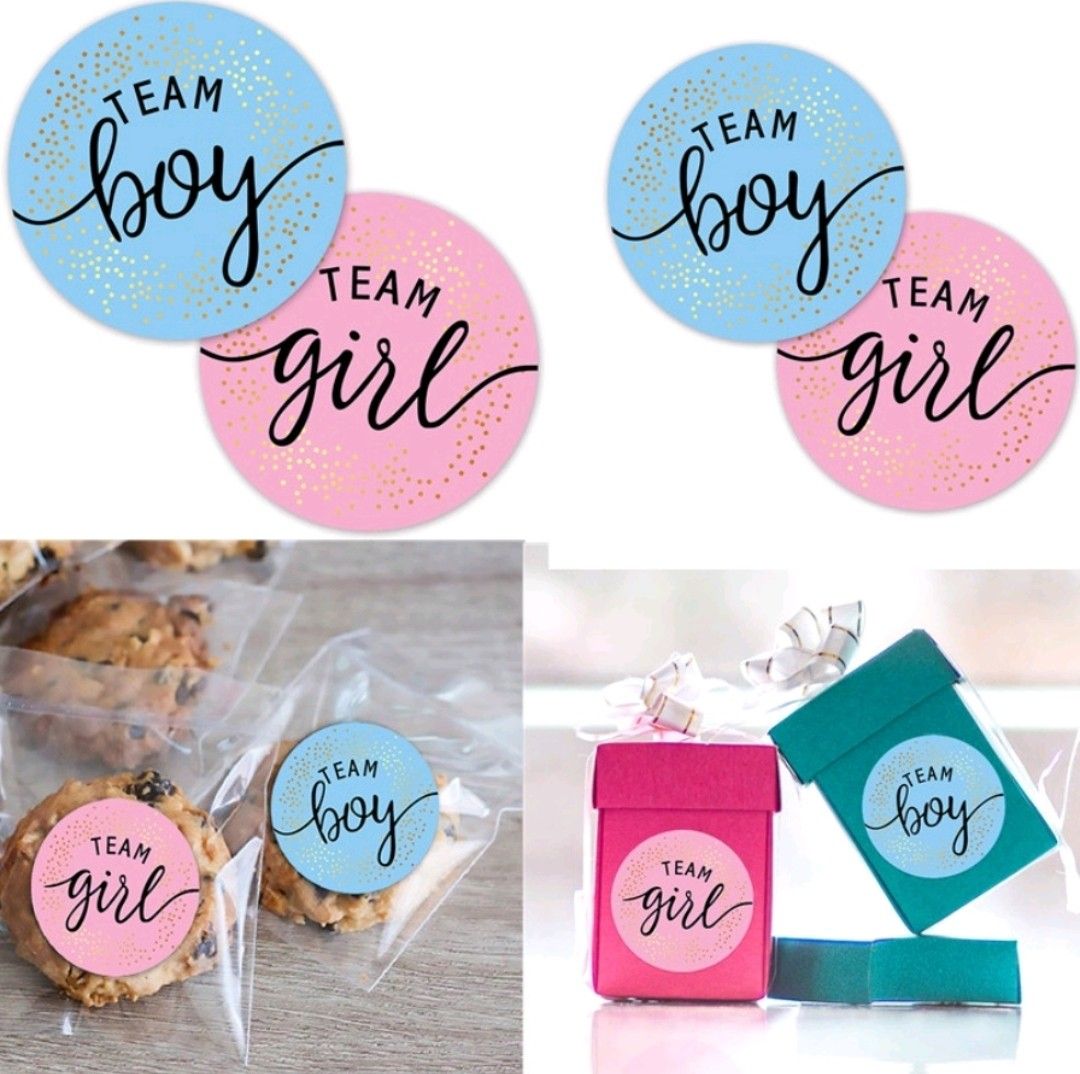 Gender reveal stickers, Hobbies & Toys, Stationery & Craft, Occasions ...