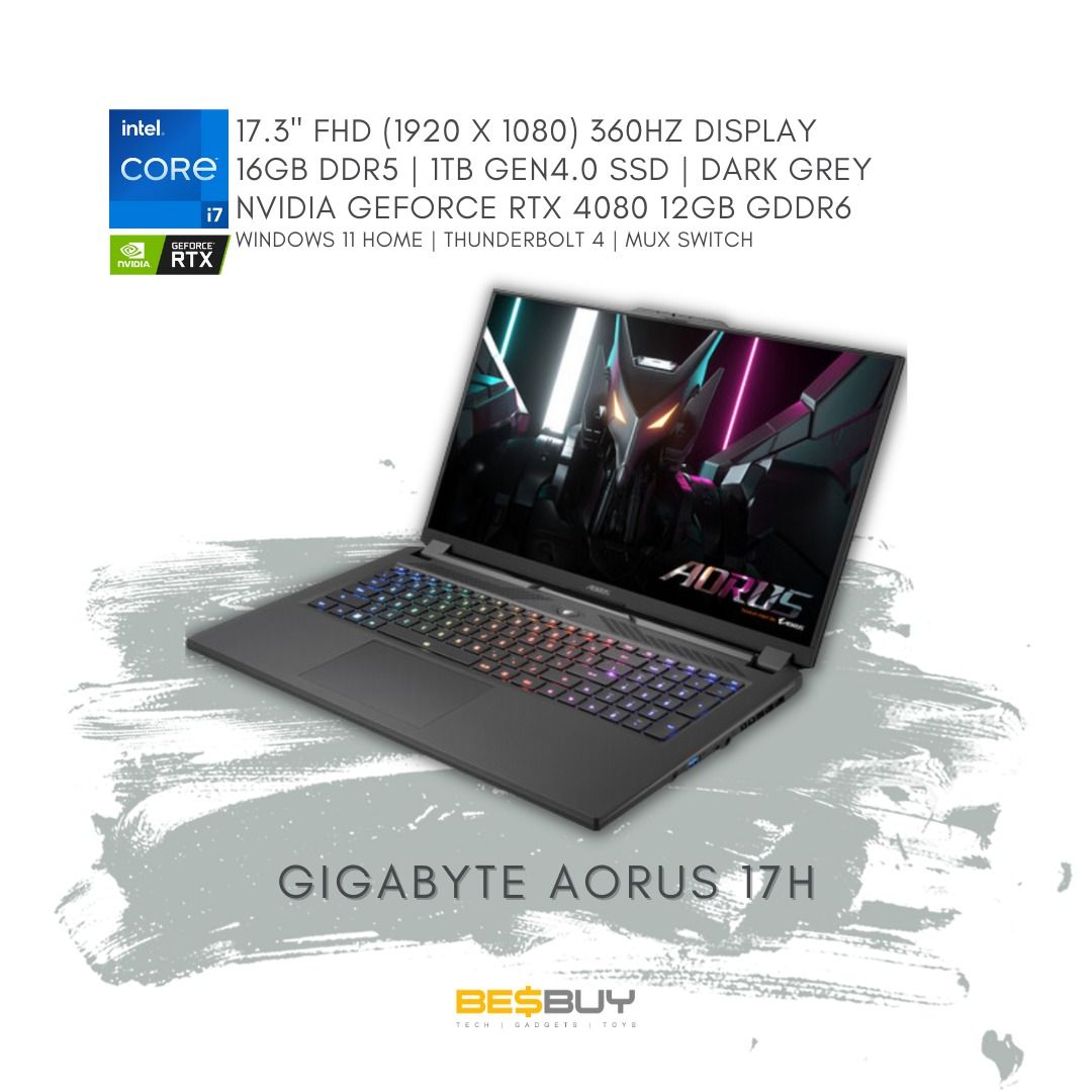 Gigabyte AORUS 17H - Intel Core i7-13700H - RTX 4080 12GB VRAM [Pre ...