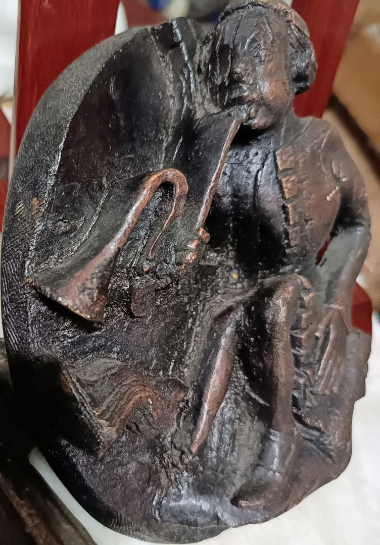 Medieval Reproduction of Misericords Carving "Man Playing Horn" at ...
