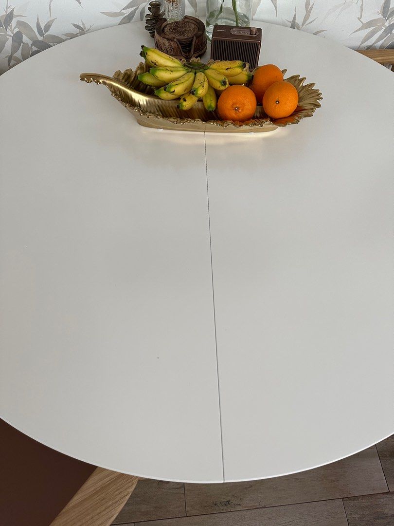 IKEA INGATORP Extendable table, white, 110/155 cm, Furniture & Home ...