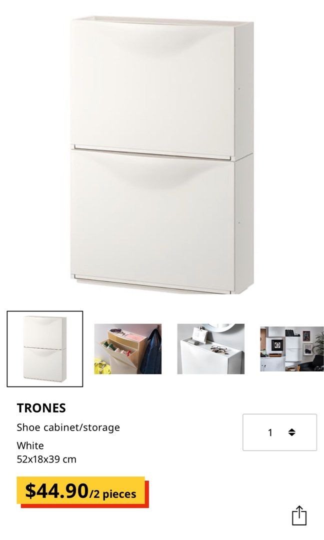 IKEA Trones Shoe Cabinet / Storage, Furniture & Home Living, Home ...