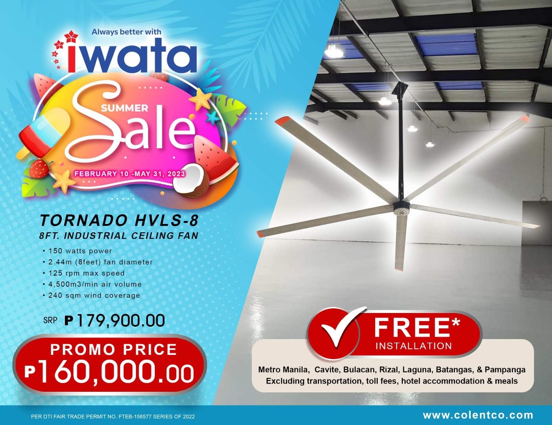 INDUSTRIAL CEILING FAN 8FT, Furniture & Home Living, Lighting & Fans ...