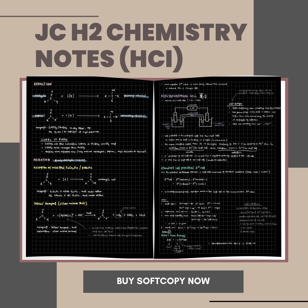 HCI JC H2 Chemistry Handwritten Digital Notes, Hobbies & Toys, Books ...