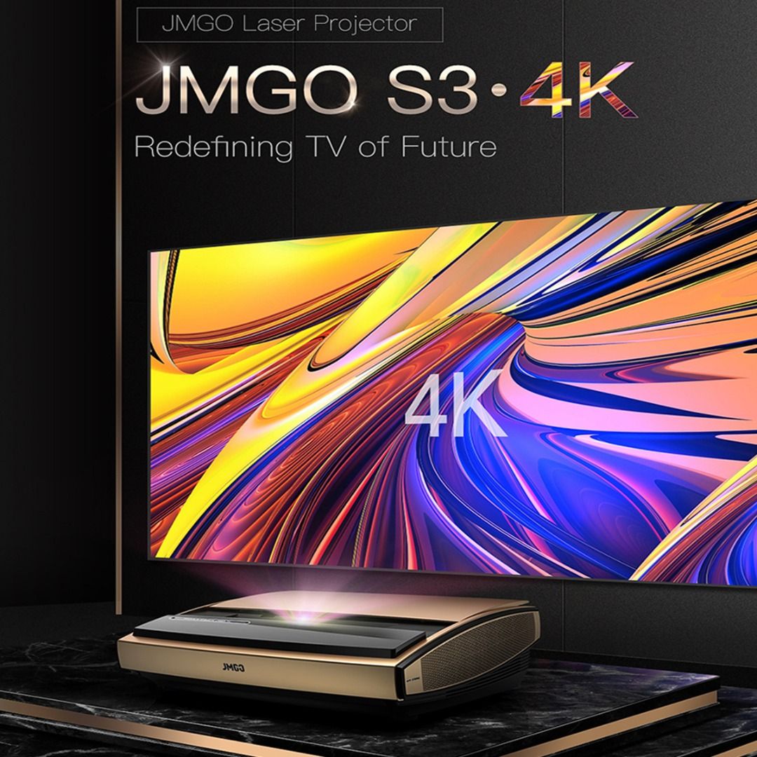 JmGO S3 Laser 4K TV Projector Native 4K Ultra HD Ultra Short Throw HiFi Speaker Chinese Version ...