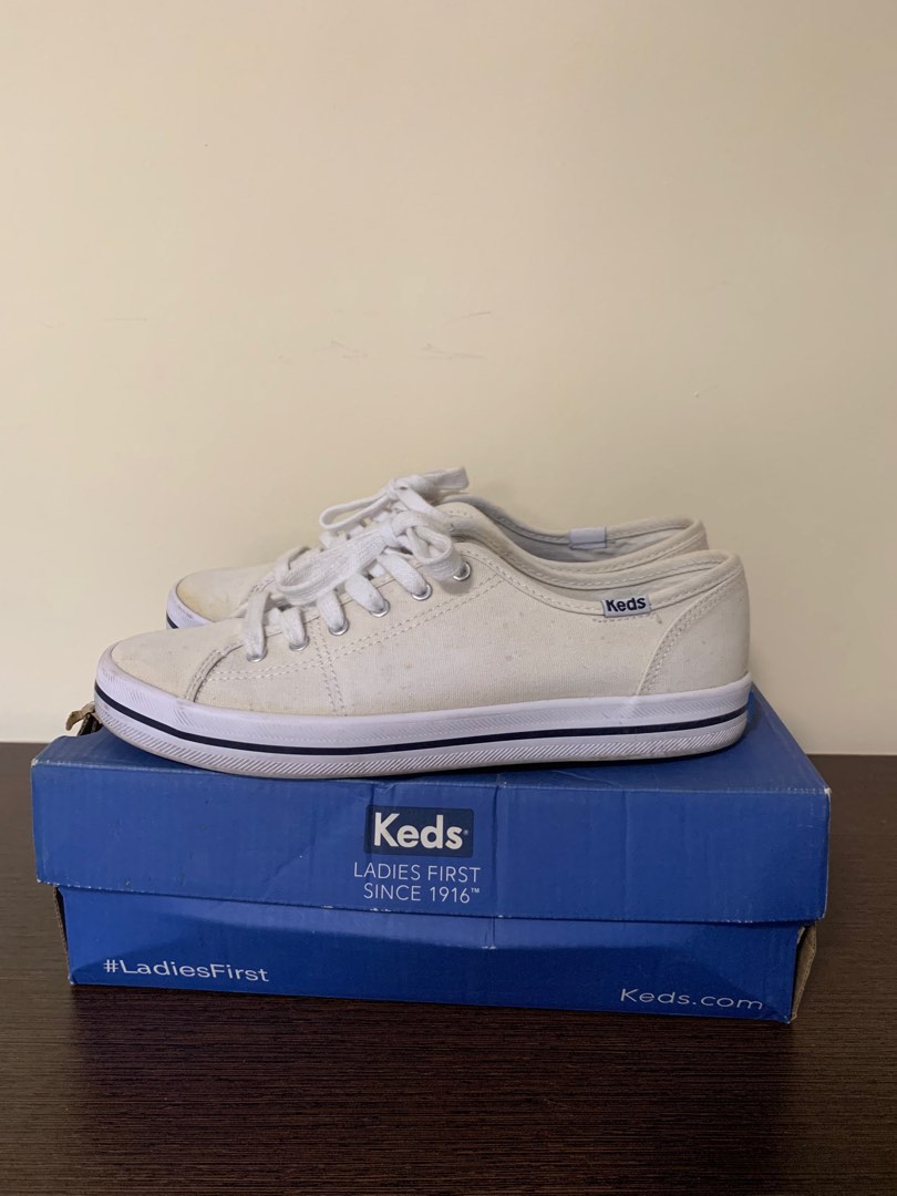 Keds White Shoes Kickstart Canvas, Women's Fashion, Footwear, Sneakers ...