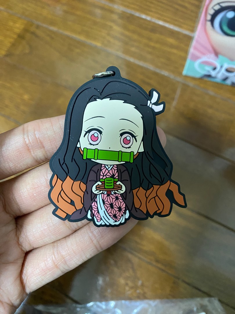 Kimetsu no yaiba demon slayer rubber keychain nezuko 1, Hobbies & Toys ...