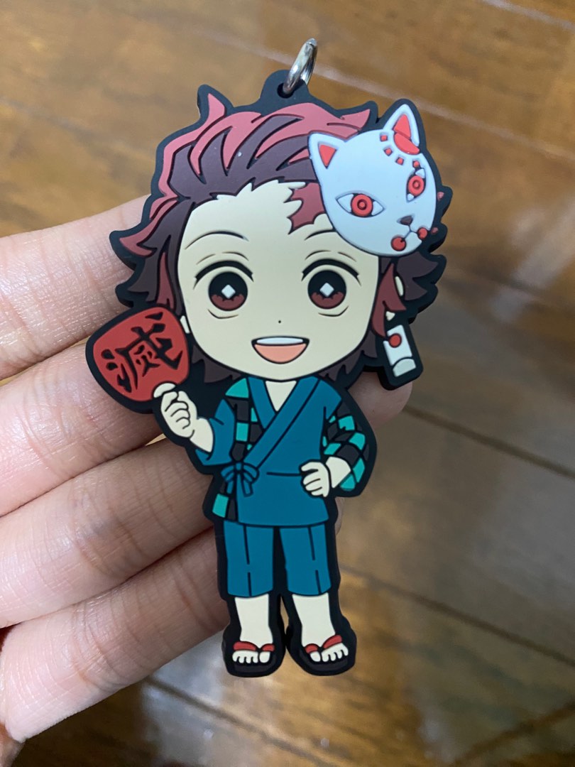 Kimetsu no yaiba demon slayer Tanjiro rubber key chain 1, Hobbies ...