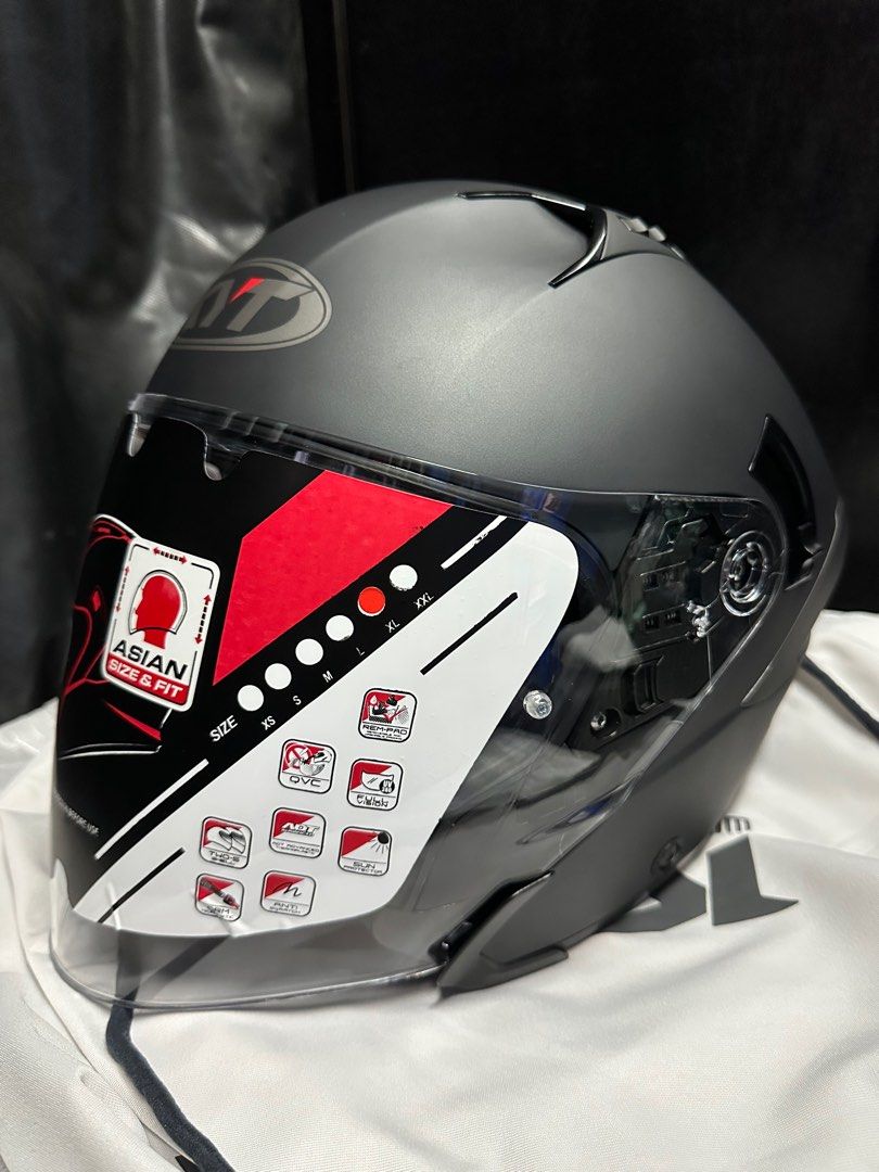 KYT NFJ ANTHARCITE MATTE BLACK open face helmet, Motorcycles ...