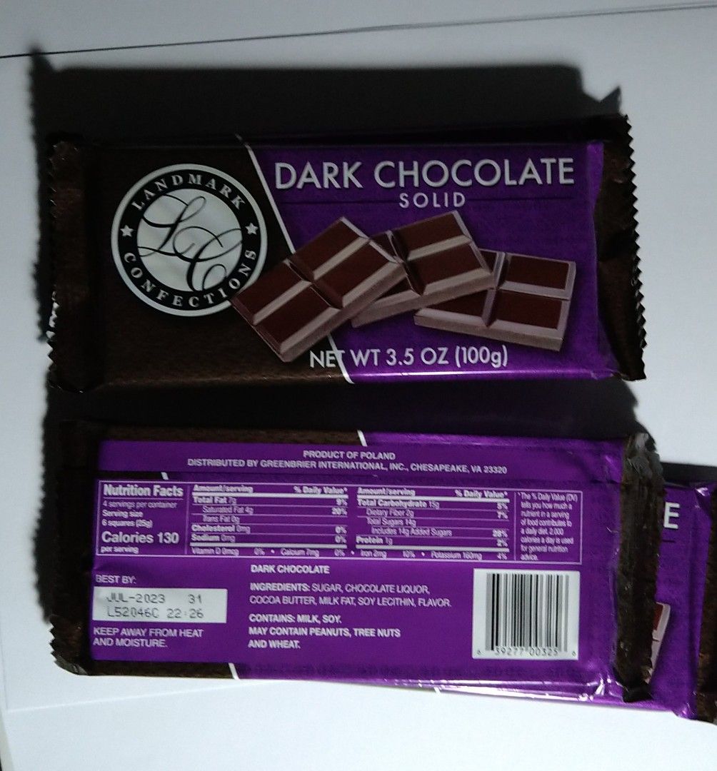 Landmark Confections Poland DARK CHOCOLATES, Food & Drinks, Other Food ...
