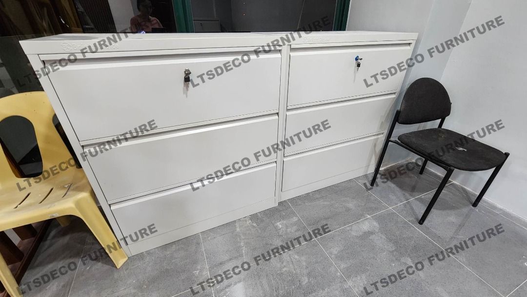 LATERAL FILING CABINET 4-DRAWER OFFICE FURNITURE // PARTITION ...