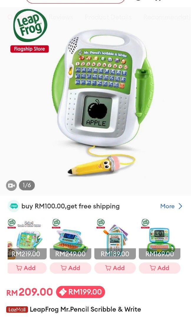 Leapfrog Mr pencil scribble & write, Babies & Kids, Infant Playtime on Carousell