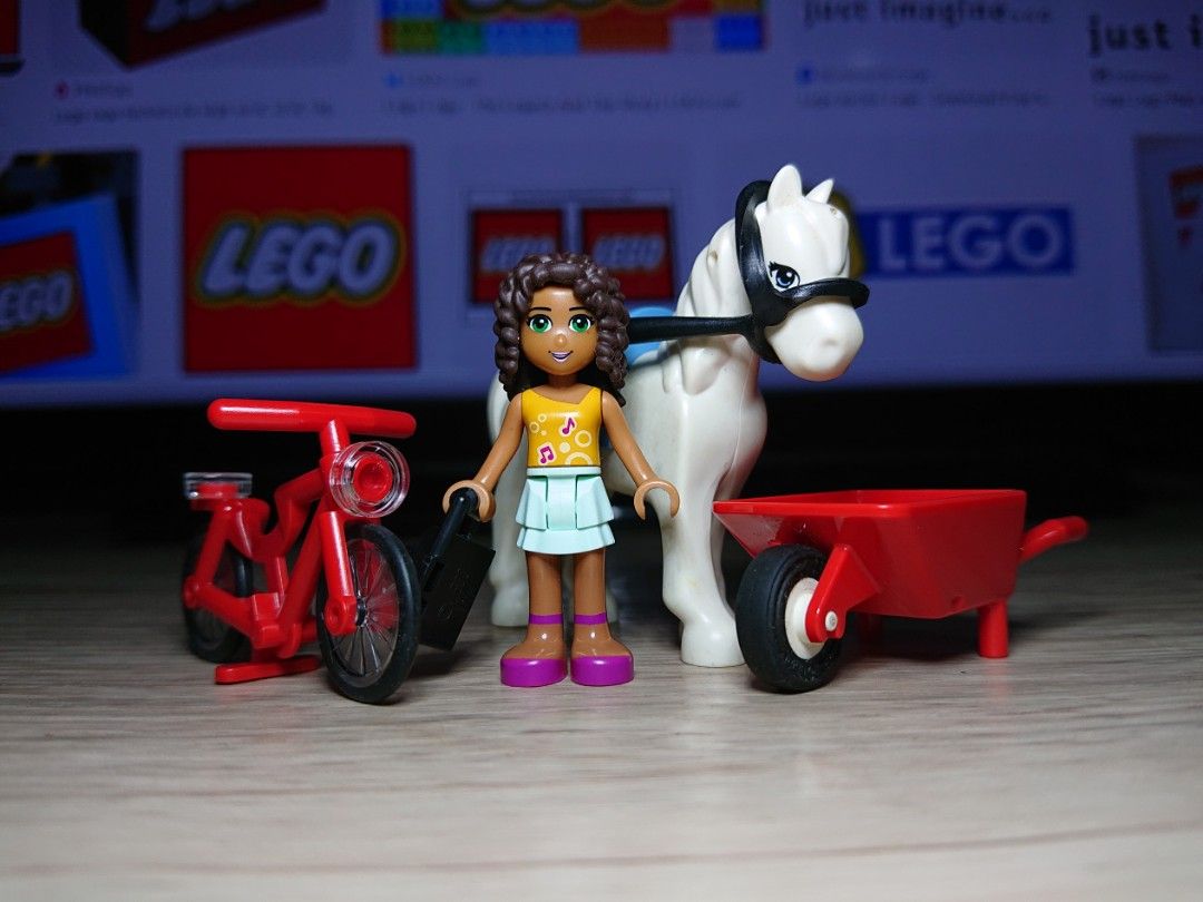 Lego Friends + kuda + sepeda + gerobak + camera, Toys & Collectibles ...