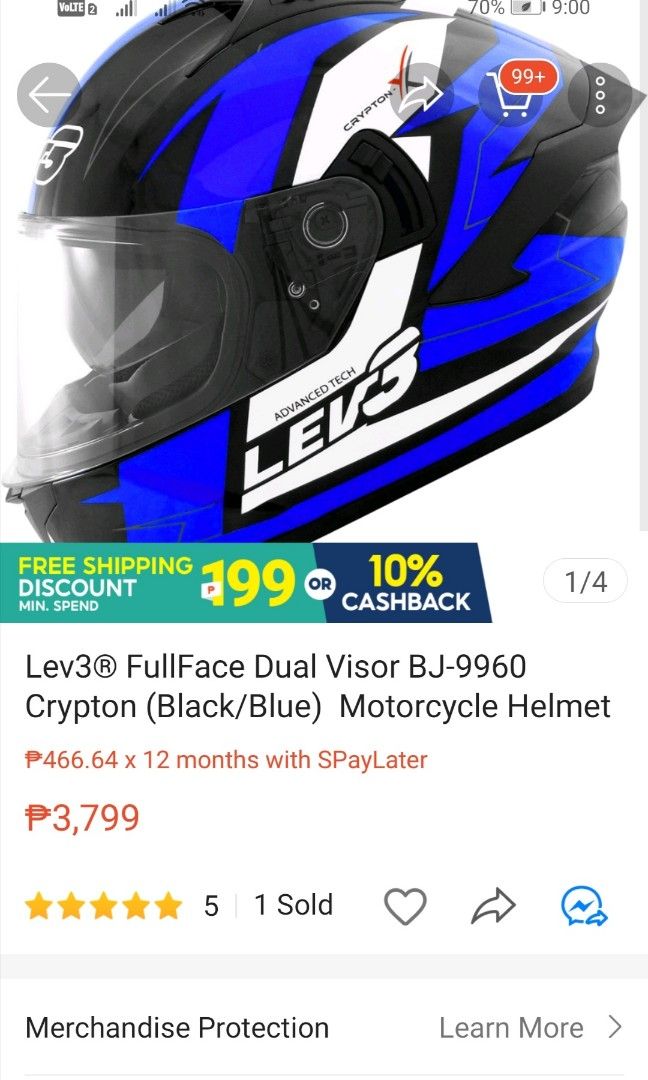 Lev helmet, Motorbikes, Motorbike Parts & Accessories, Helmets and ...