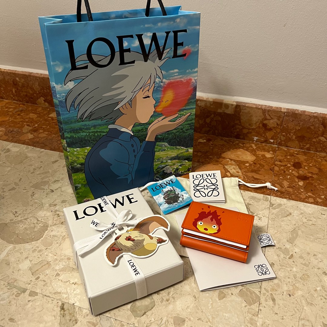 Loewe Howls Calcifer Trifold Wallet, Luxury, Bags & Wallets on Carousell