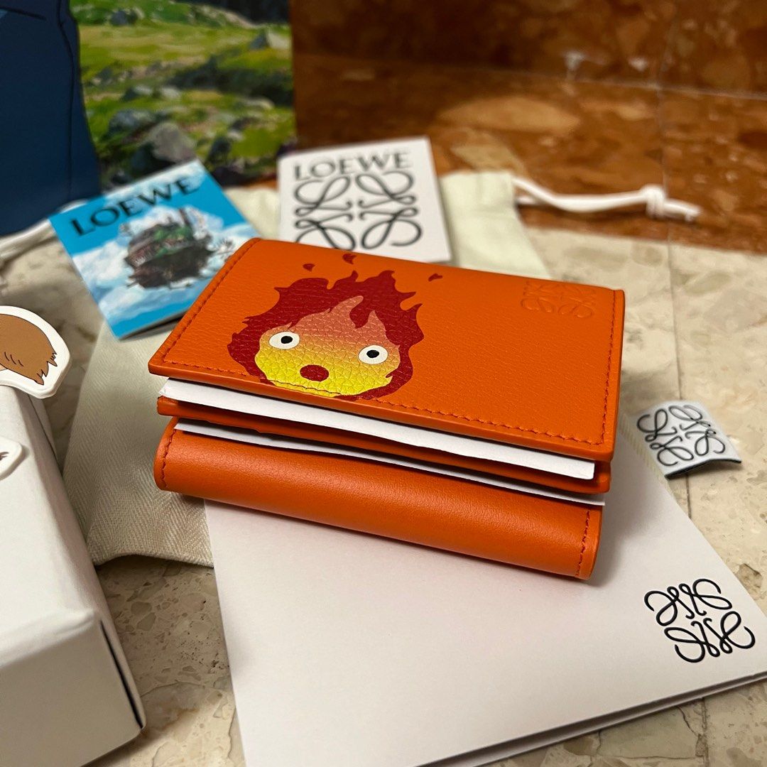 Loewe Howls Calcifer Trifold Wallet, Luxury, Bags & Wallets on Carousell