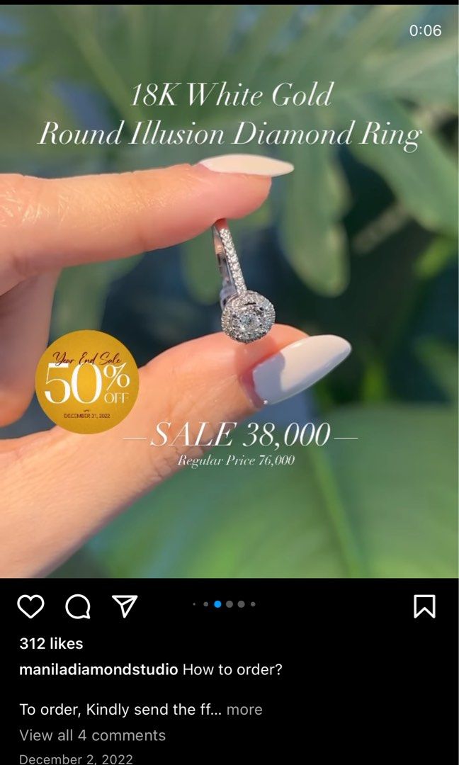 MANILA DIAMOND STUDIO ENGAGEMENT RING, Women's Fashion, Jewelry ...