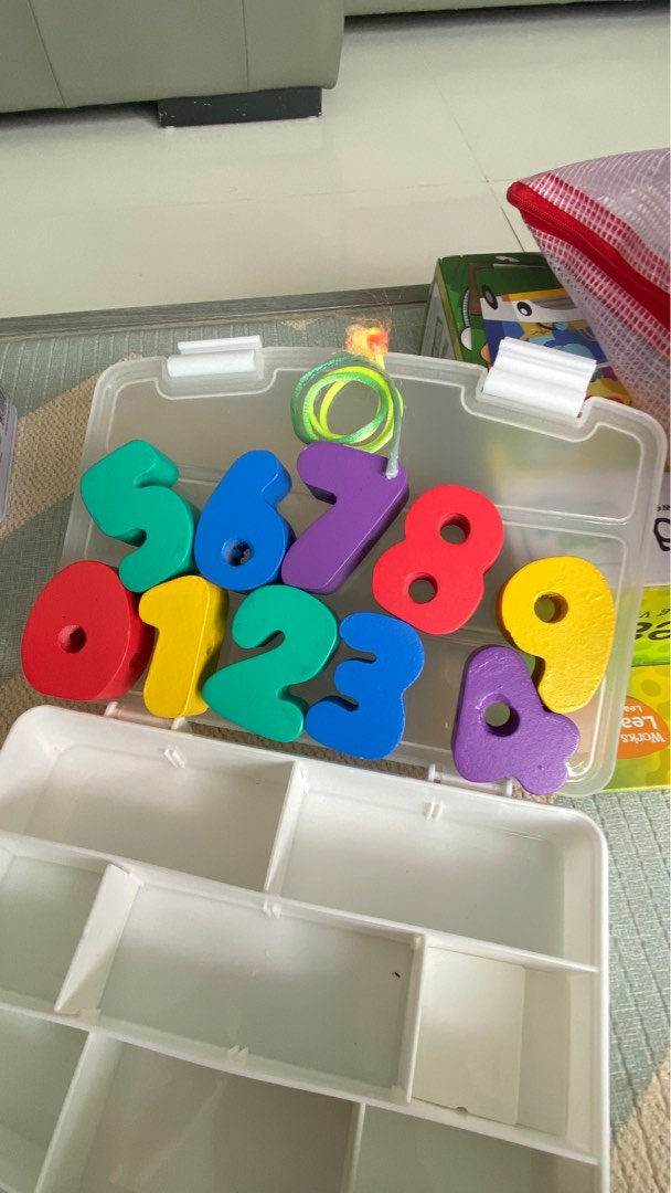 Montessori Wooden Numbers Threading, Hobbies & Toys, Toys & Games on ...